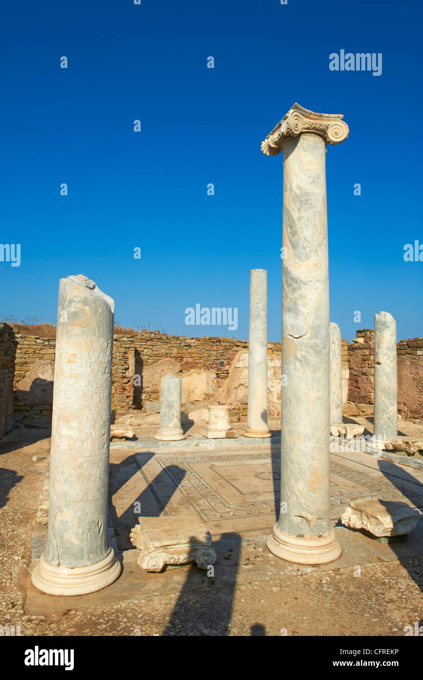 House of the Sacred Lake, Delos, UNESCO World Heritage Site, Cyclades ...