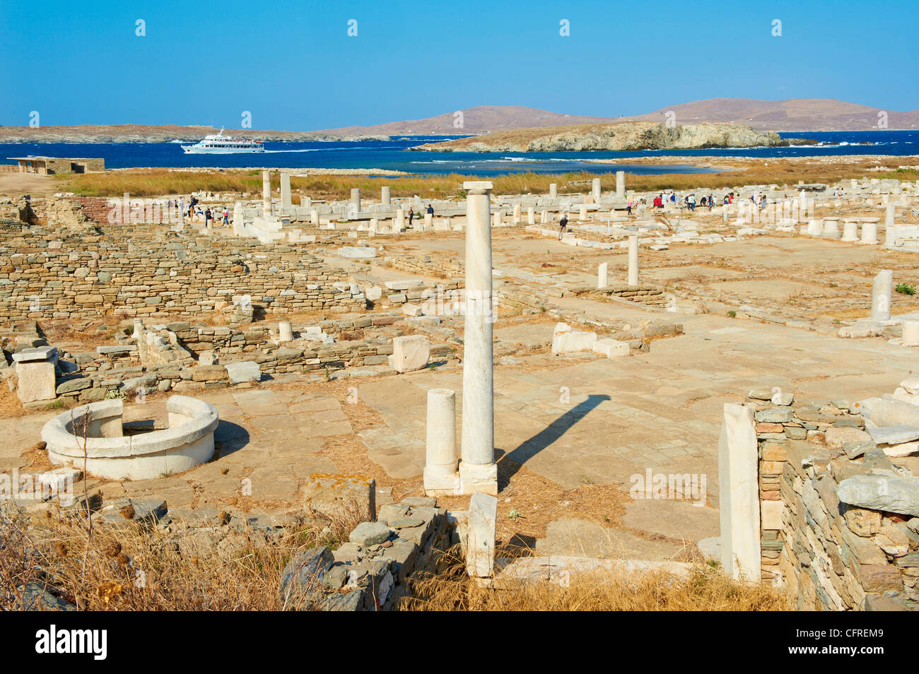 Archaeological site, Delos, UNESCO World Heritage Site, Cyclades ...