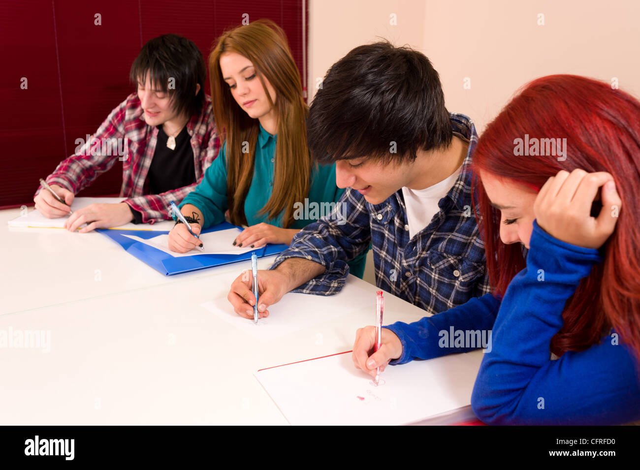 Students concentrated on their work Stock Photo - Alamy