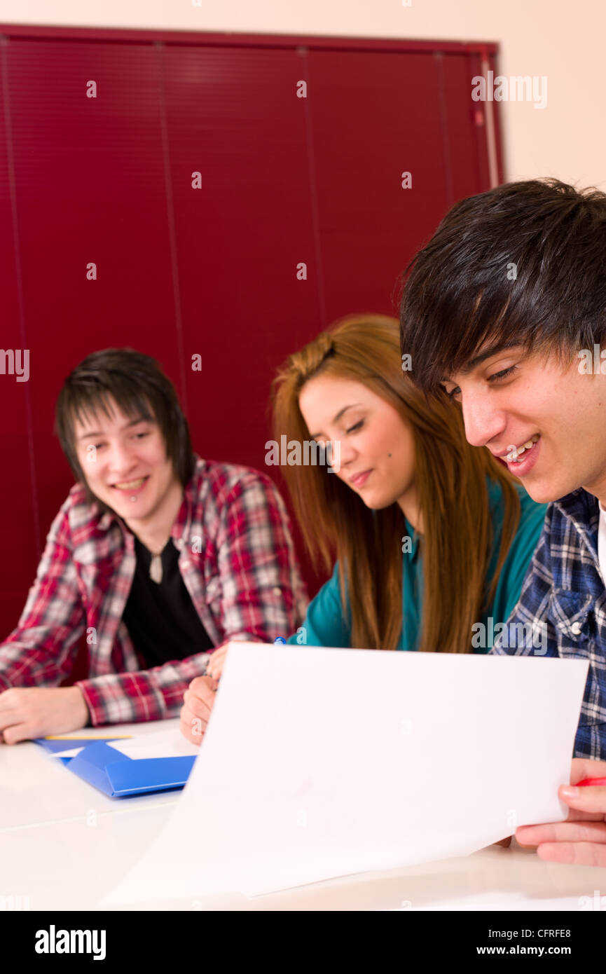 Students inside the classroom at work Stock Photo - Alamy