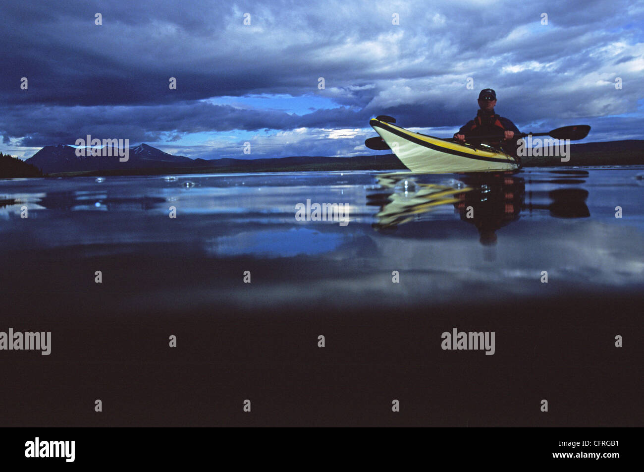 Kayaking on Teslin Lake, Yukon Stock Photo - Alamy