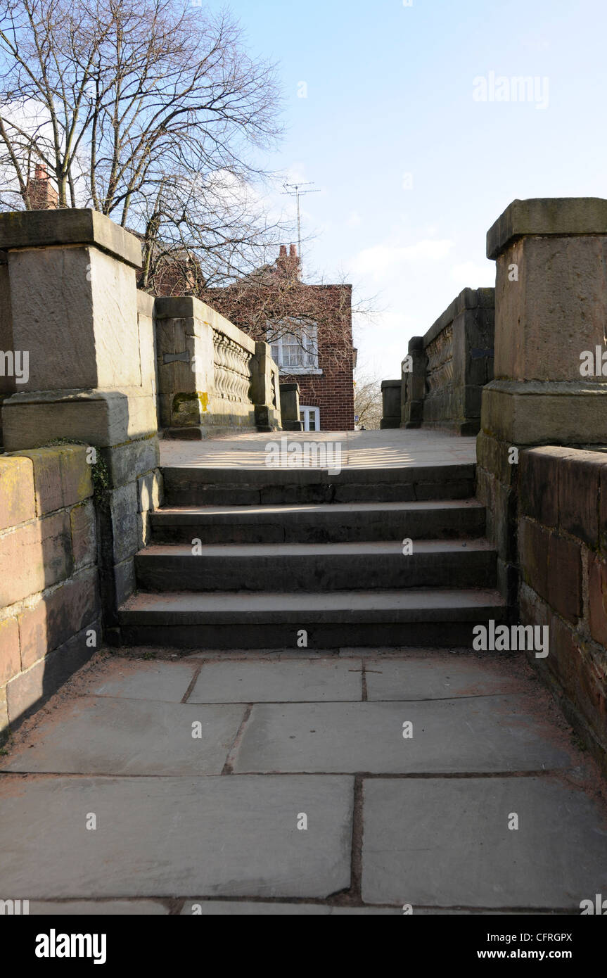 The roman walls of Chester which circle the city Stock Photo - Alamy