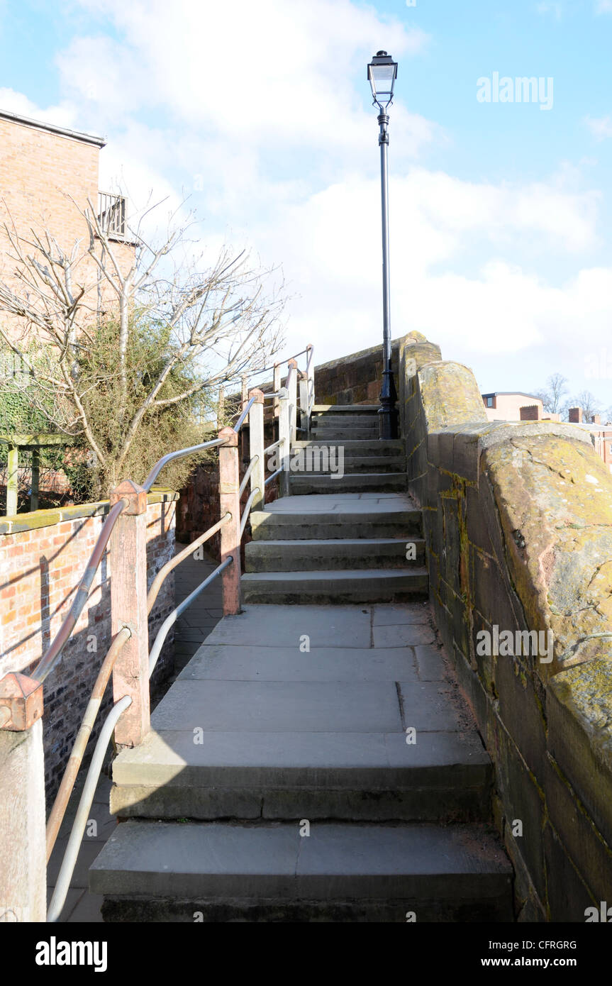 The roman walls of Chester which circle the city Stock Photo - Alamy