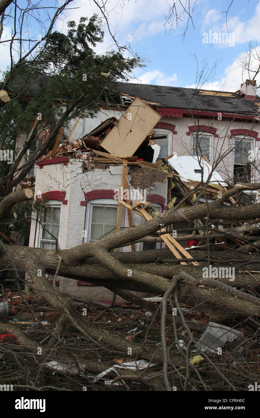 Tornado damage town Moscow Ohio storm Stock Photo - Alamy
