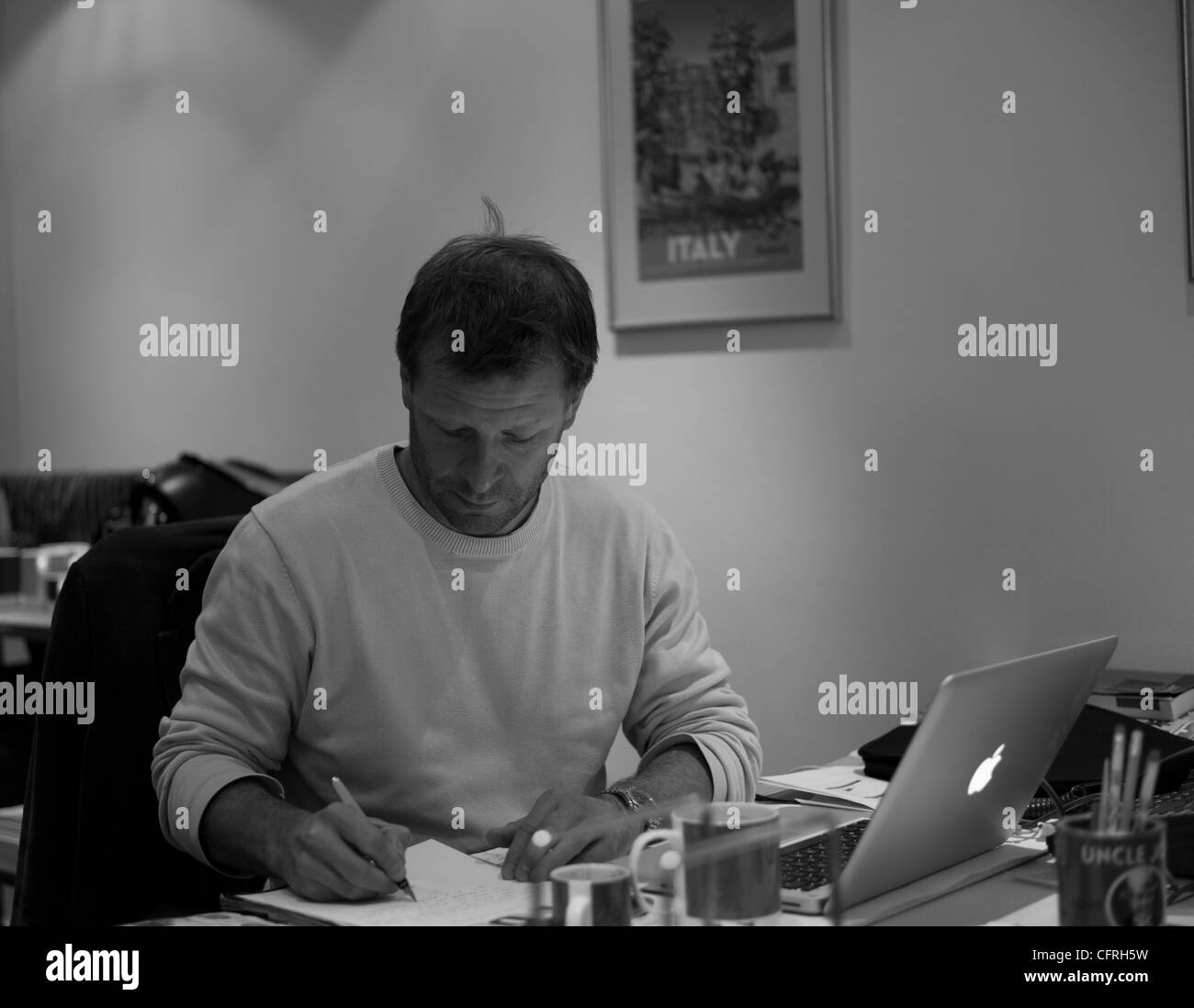 Male laptop computer working Black and White Stock Photos & Images - Alamy