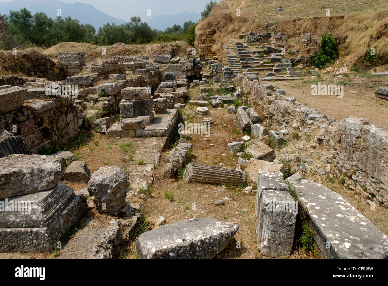 Sparta. Peloponnese. Greece. View of the ruins of the 1st century BC ...