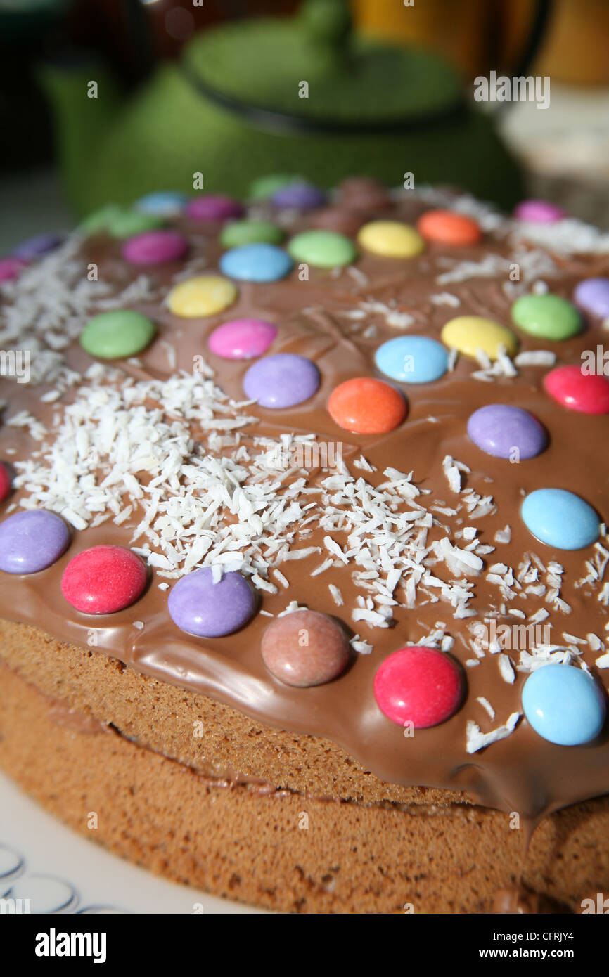 Chocolate celebration birthday cake Stock Photo - Alamy