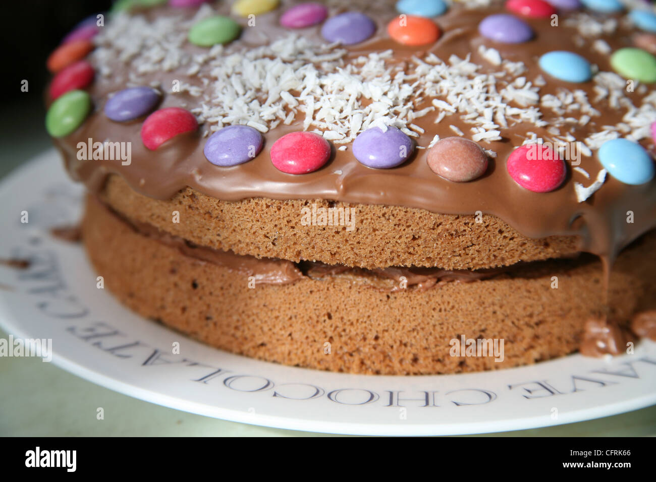 Chocolate celebration birthday cake Stock Photo - Alamy