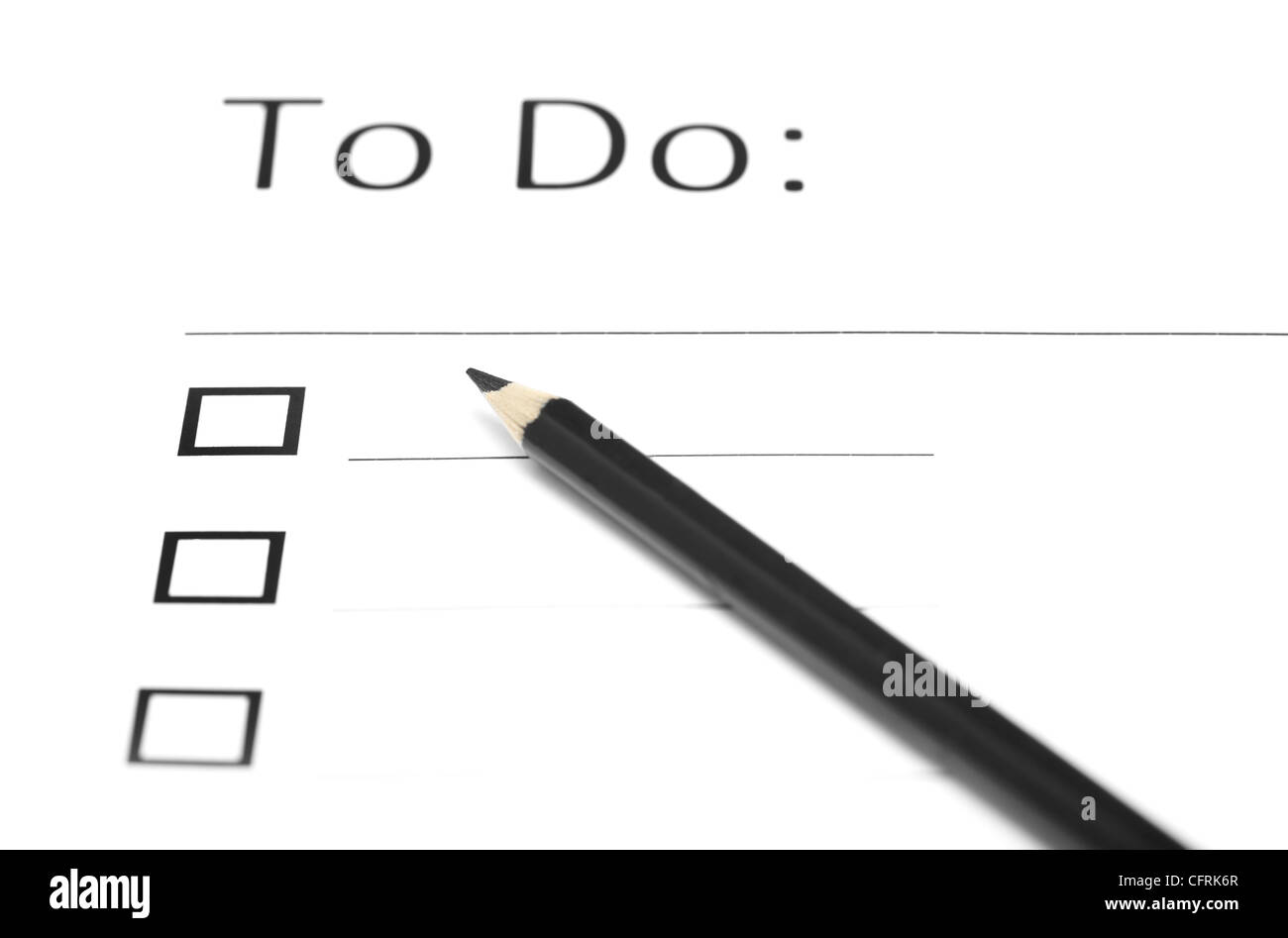 Black pencil on a daily plan. Horizontal, photo Stock Photo - Alamy