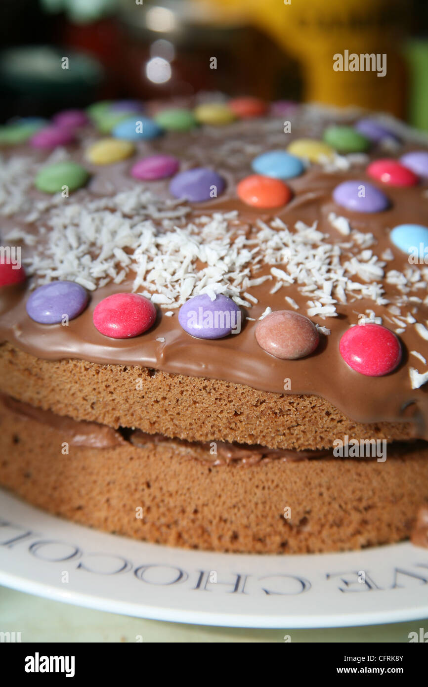 Chocolate celebration birthday cake Stock Photo - Alamy