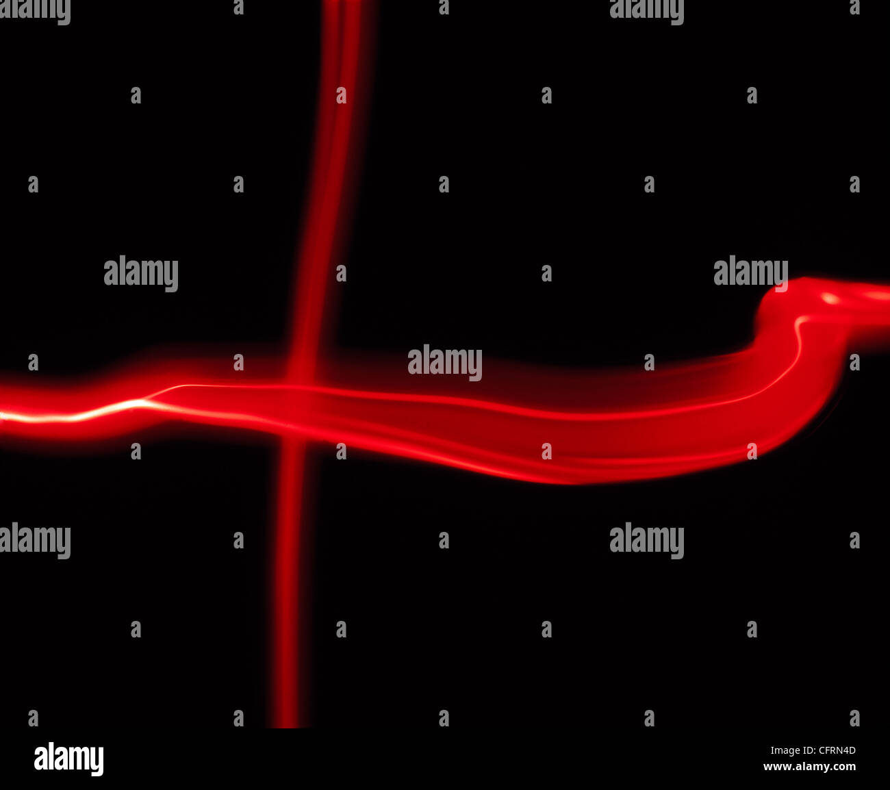 Red Light Trail forming Cross on Black Stock Photo - Alamy
