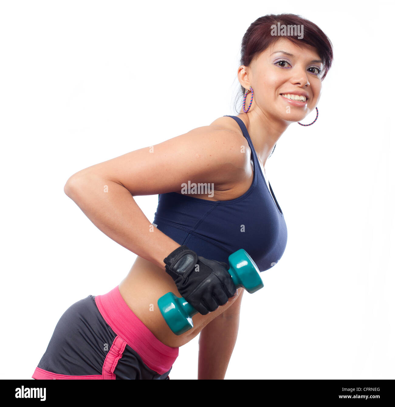 Female fitness instructor engaged in physical exercise Stock Photo - Alamy