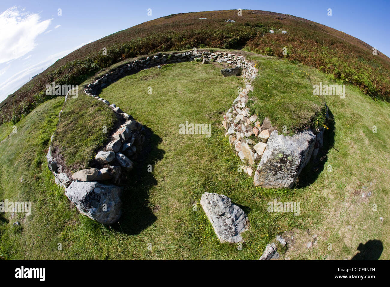Prehistoric stone hut circles at Ty Mawr on Holyhead mountain, Anglesey ...
