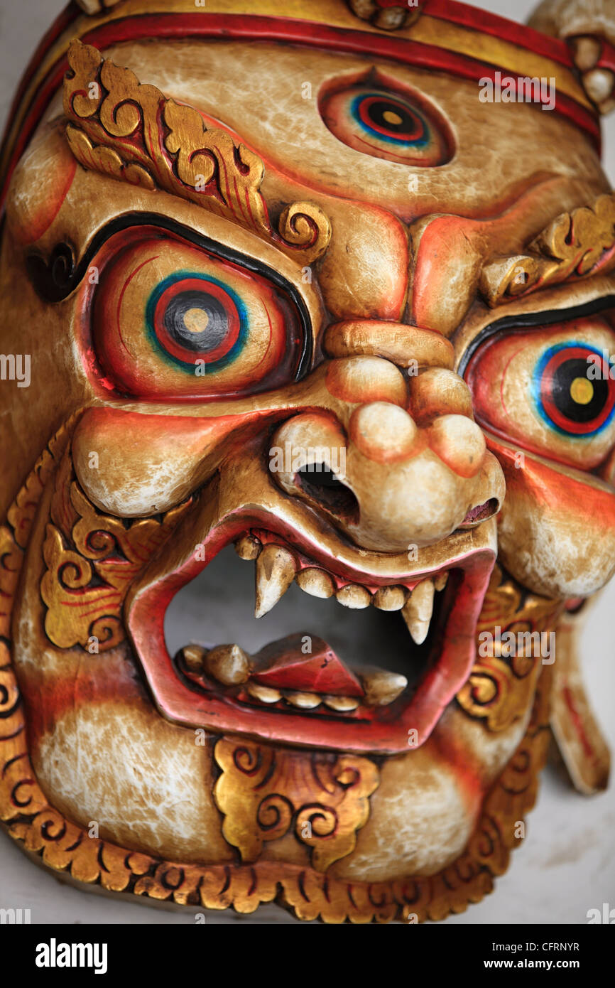 Shamanistic mask at the market in Kathmandu Nepal Stock Photo - Alamy