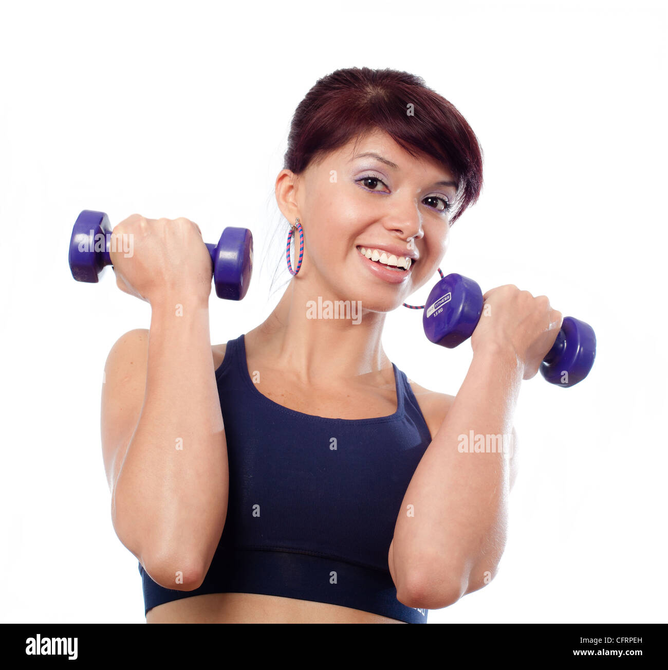 Female fitness instructor engaged in physical exercise Stock Photo - Alamy