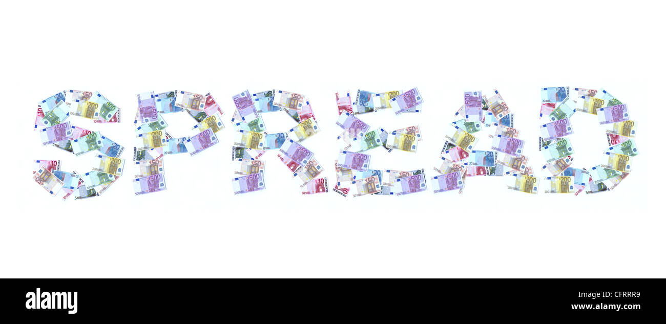 written spread made with euro banknotes 3d illustration Stock Photo - Alamy
