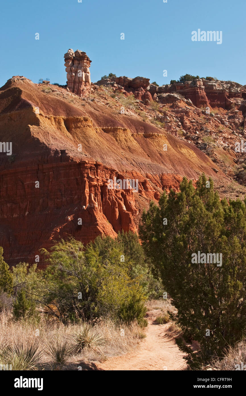 USA, Texas, Panhandle, Palo Duro Canyon, Views along Lighthouse Trail ...