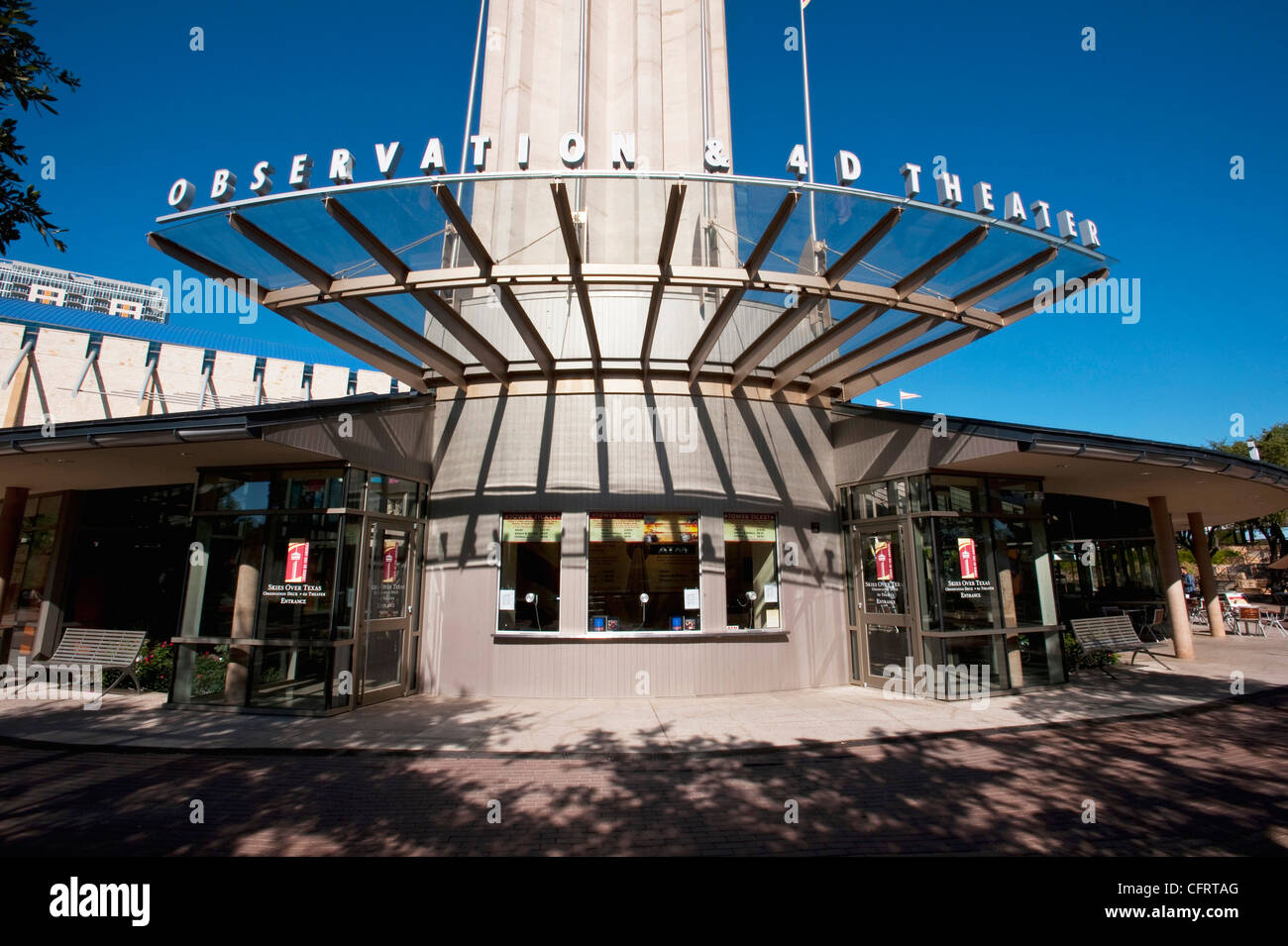 USA, Texas, San Antonio, HemisFair Park, Entrance to Tower of the ...