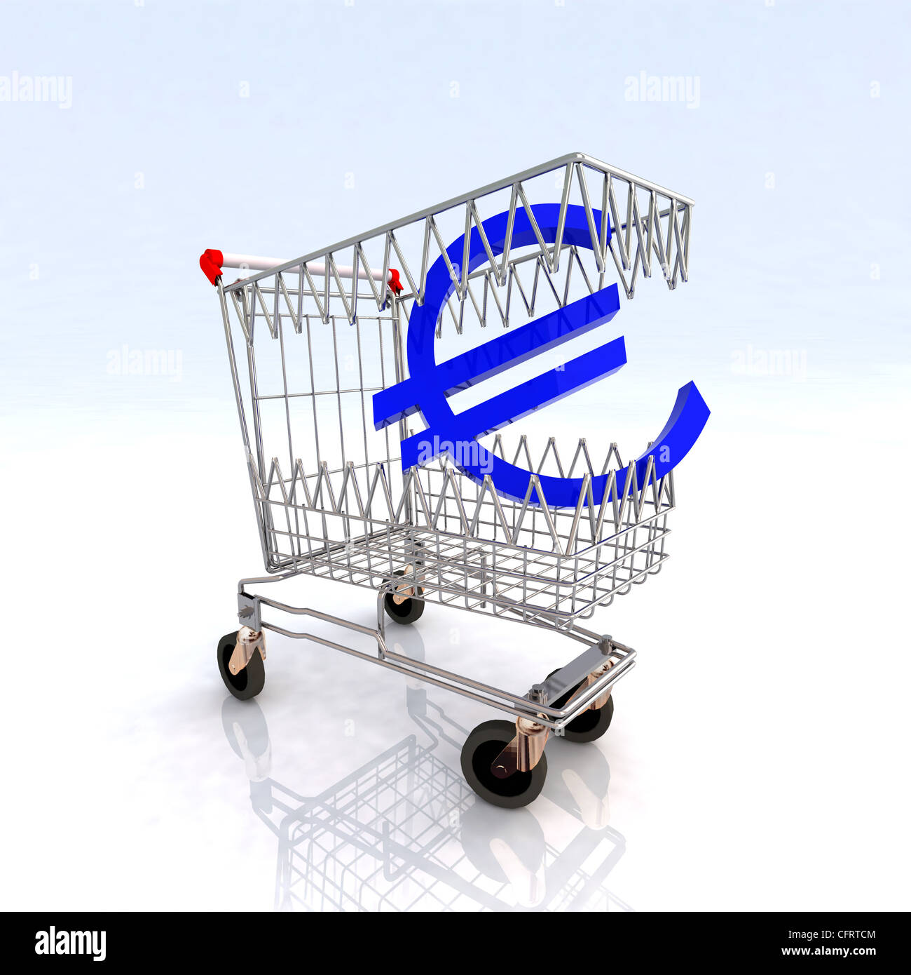 shopping cart that bites euro symbol, 3d illustration Stock Photo - Alamy