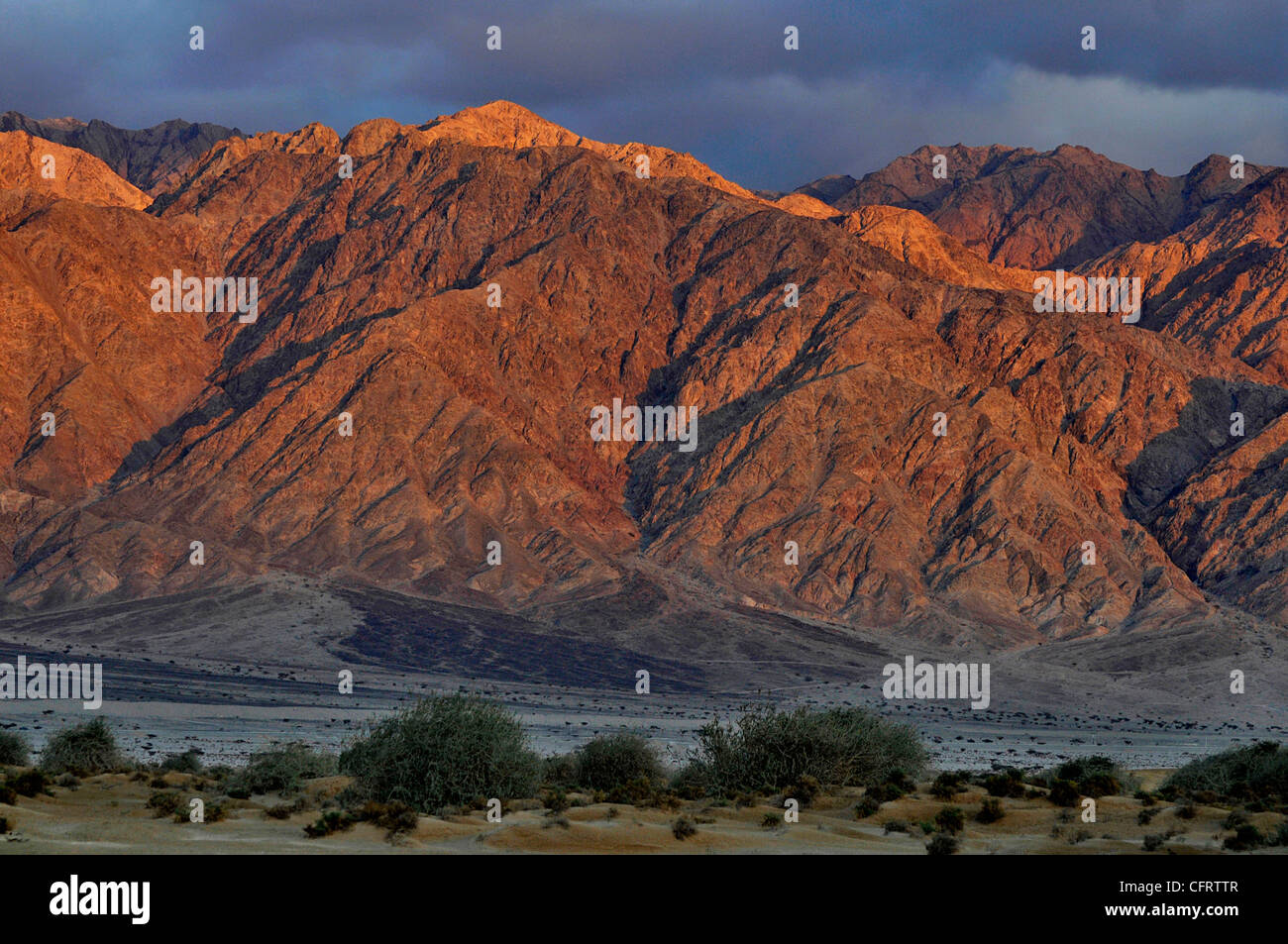 The mountains of Moab on the Arabah Valley Stock Photo - Alamy