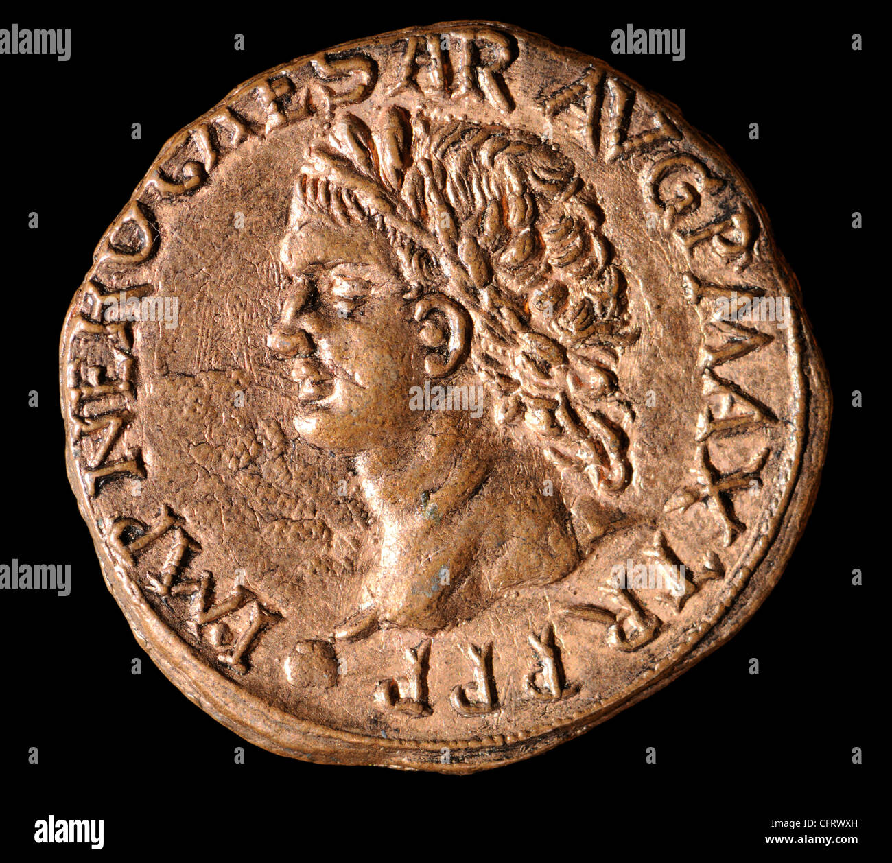Roman Coin - Nero (replica Stock Photo - Alamy