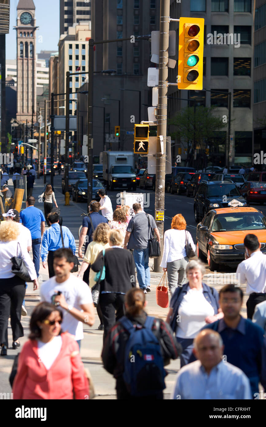 Crowd on Bay Street, Toronto, Ontario Stock Photo - Alamy