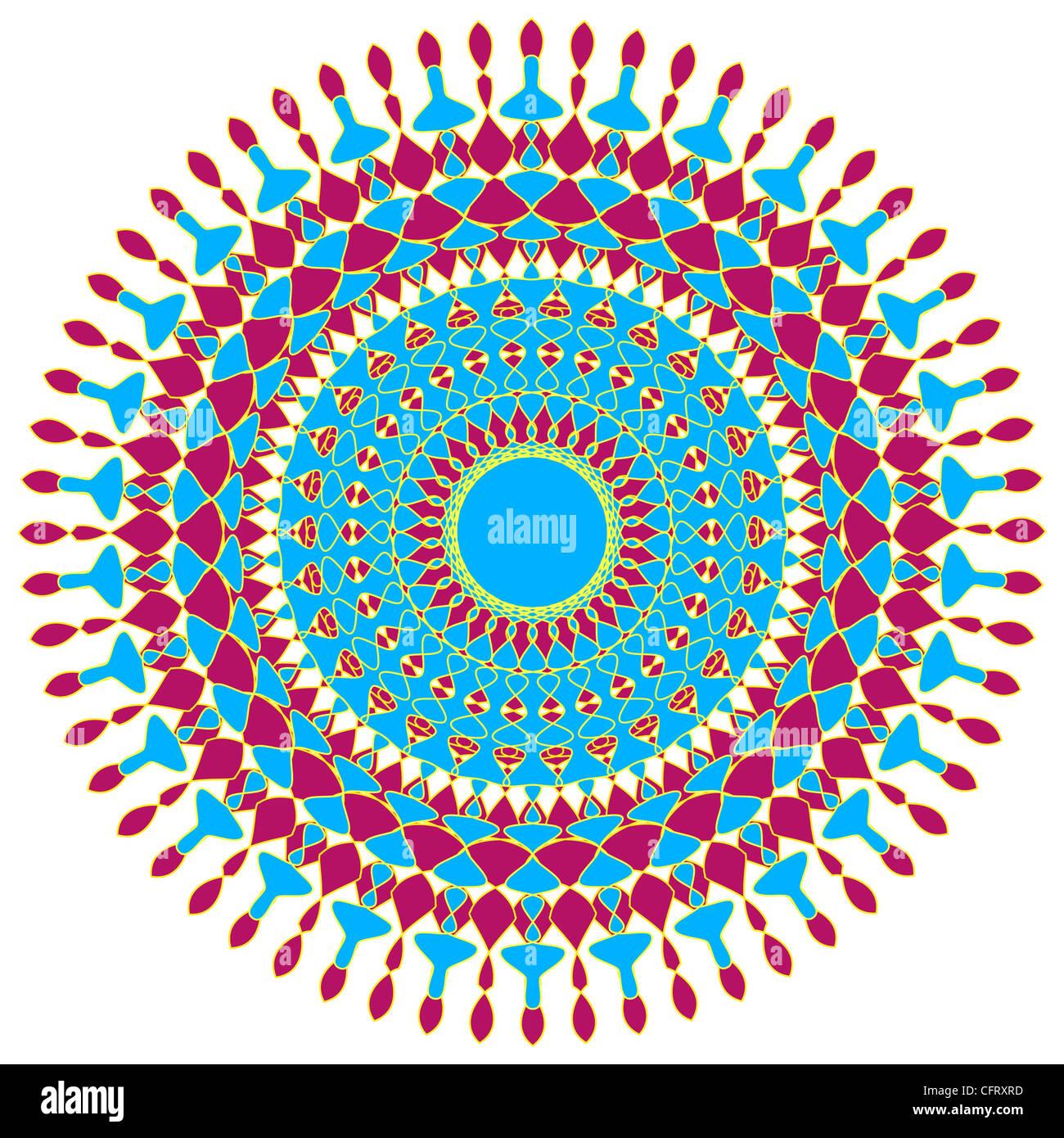Artistic circular ornamental design in blue and pink Stock Photo - Alamy