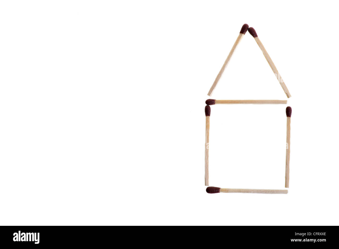 House built from matches isolated on white Stock Photo - Alamy