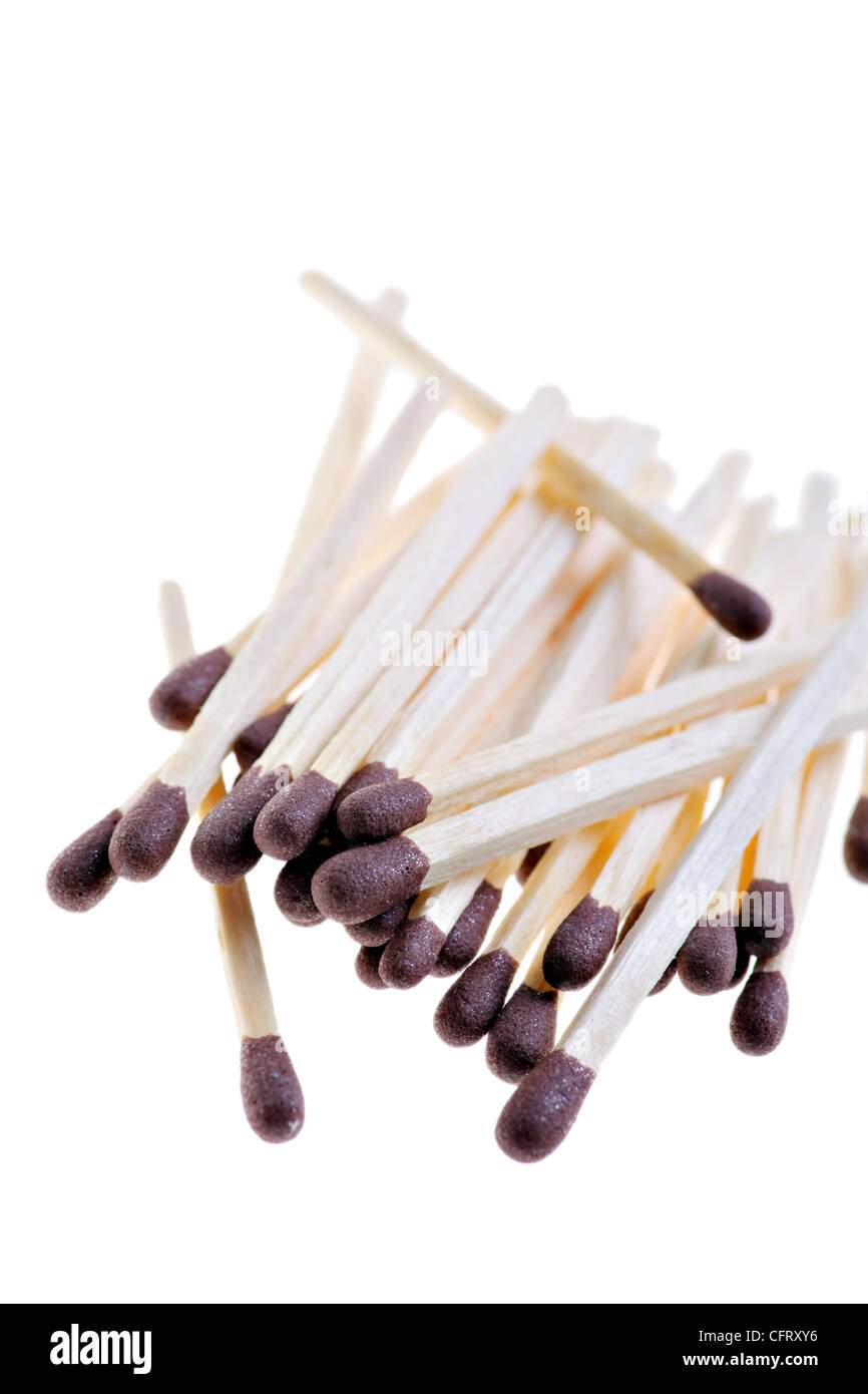 Group of match sticks isolated on white Stock Photo - Alamy