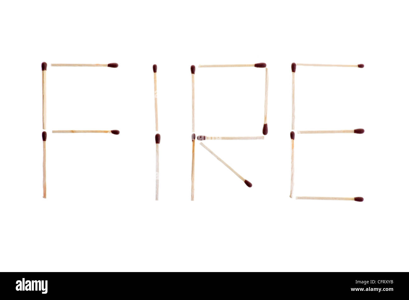 Word 'FIRE' written with match sticks Stock Photo - Alamy