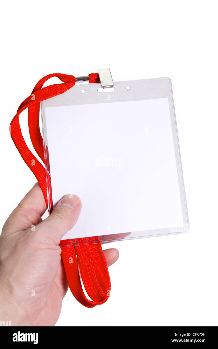 Name Tag with white background Stock Photo - Alamy