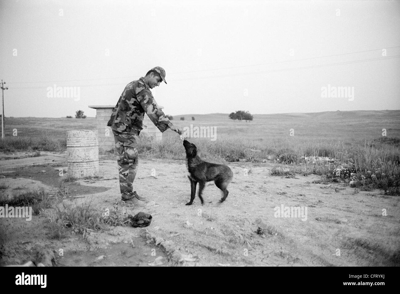 Jun 09, 2006; Bani Maqan, IRAQ; A soldier at the Bani Maqan checkpoint ...