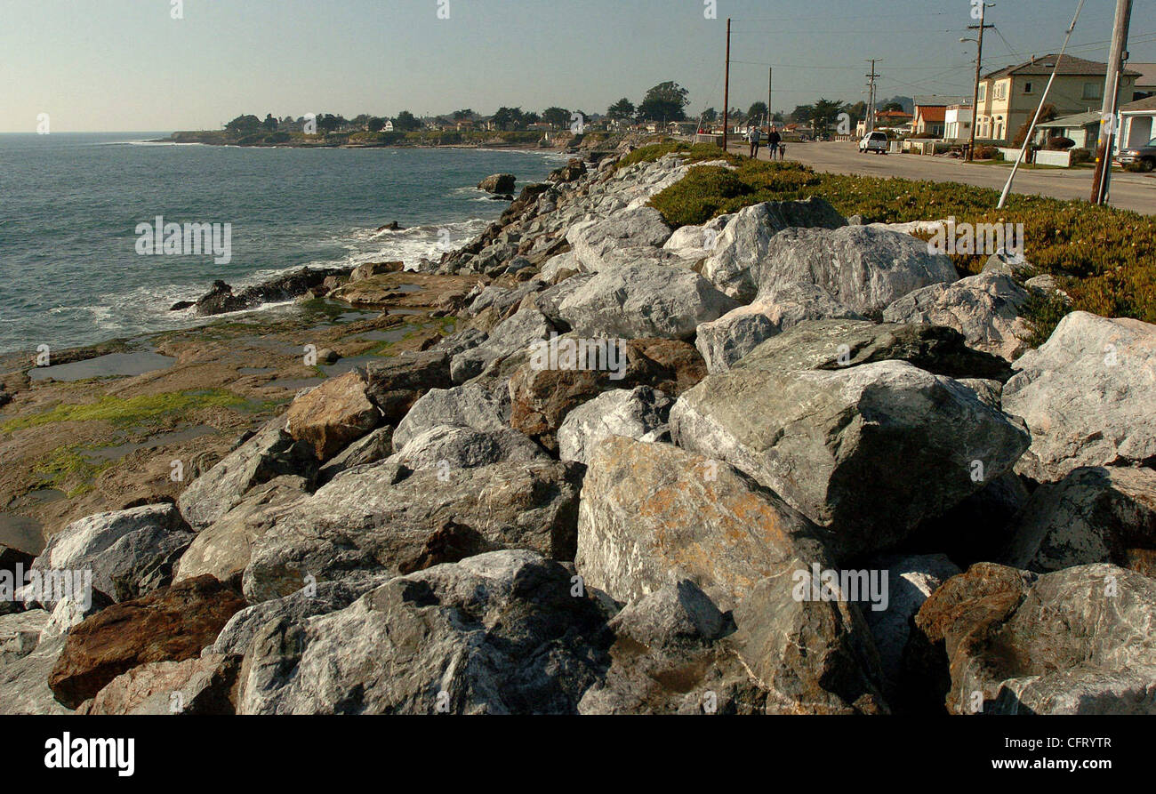 Coastline armor protects against erosion off West Cliff Drive in Santa ...