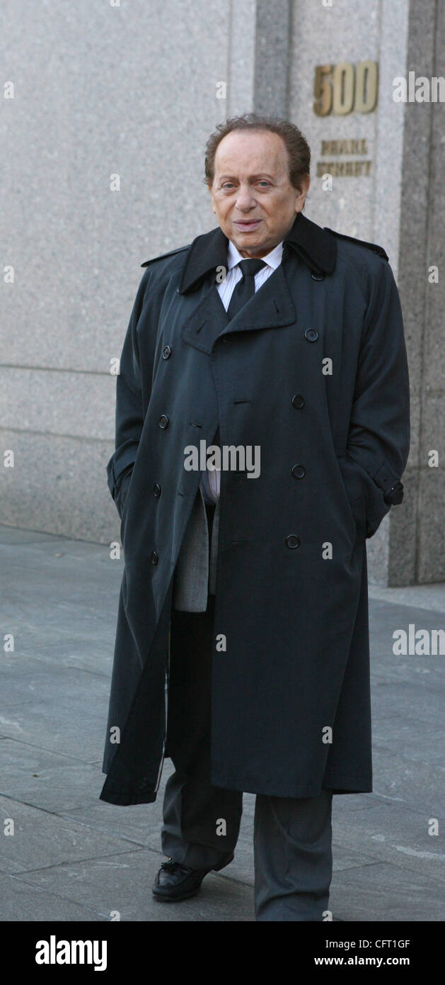 Comic Jackie Mason with his lawyer Raoul Felderleaving Federal court at ...