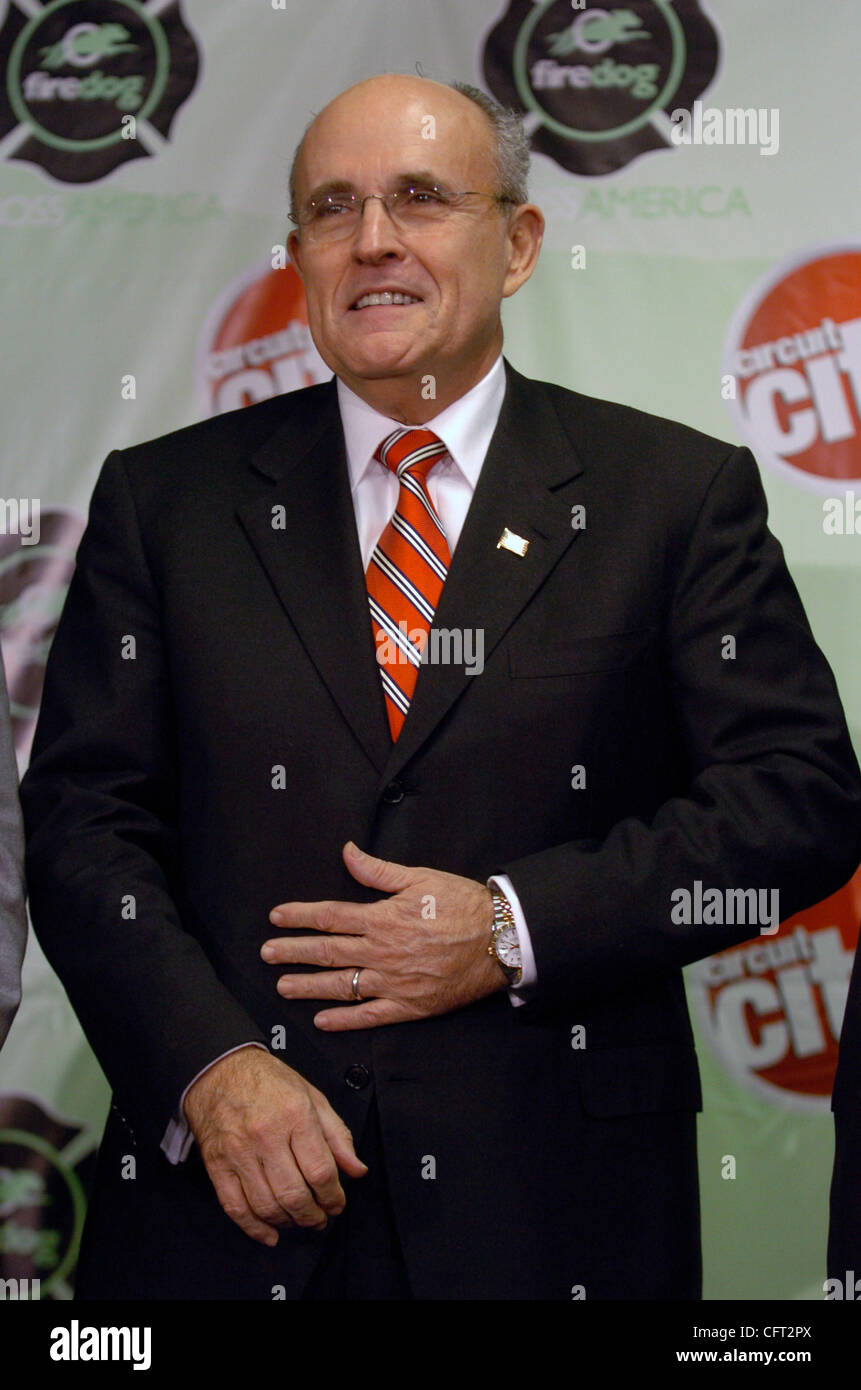 Former New York City Mayor Rudolph Giuliani is on hand at the Ladder 3 ...