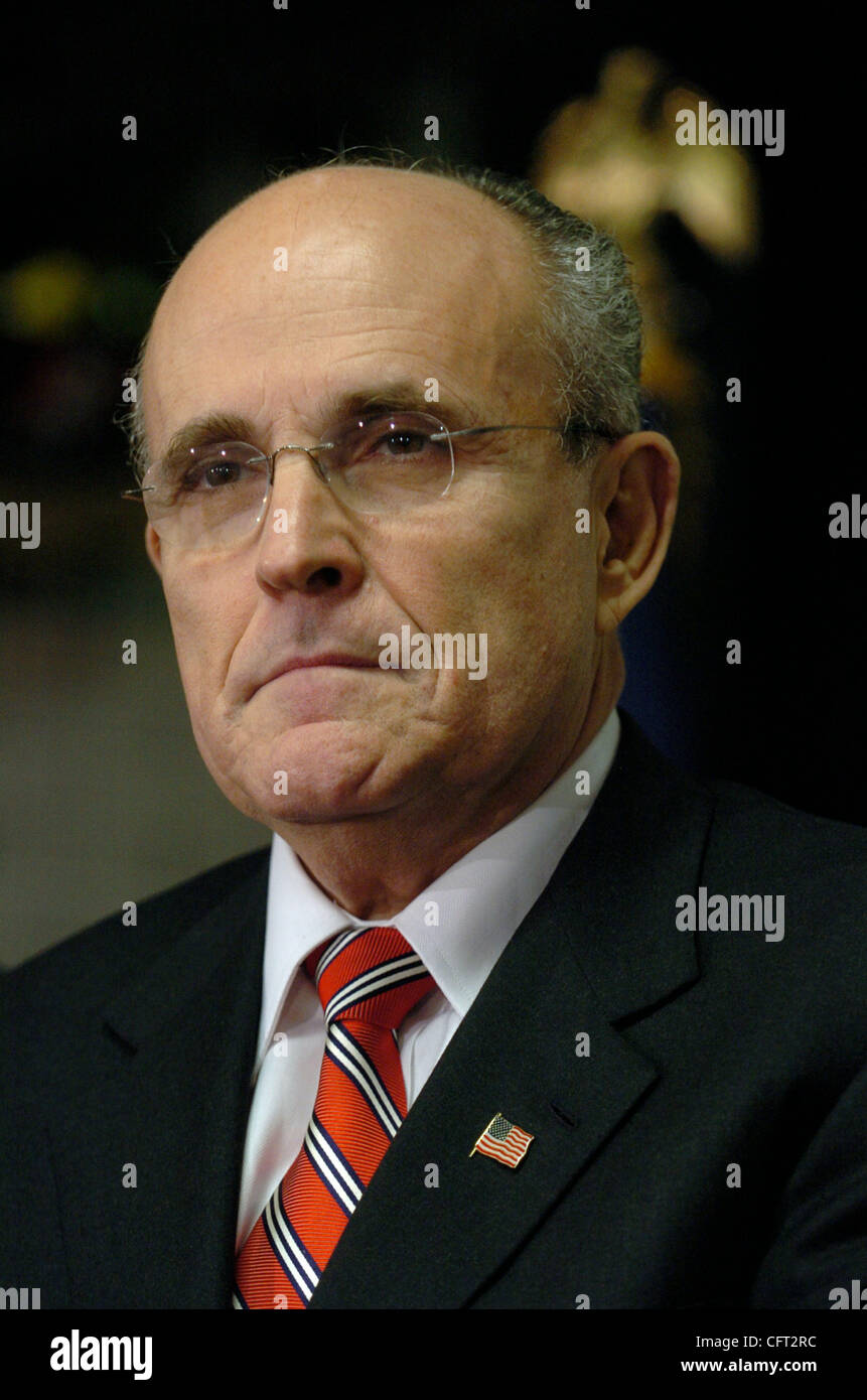 Former New York City Mayor Rudolph Giuliani is on hand at the Ladder 3 ...