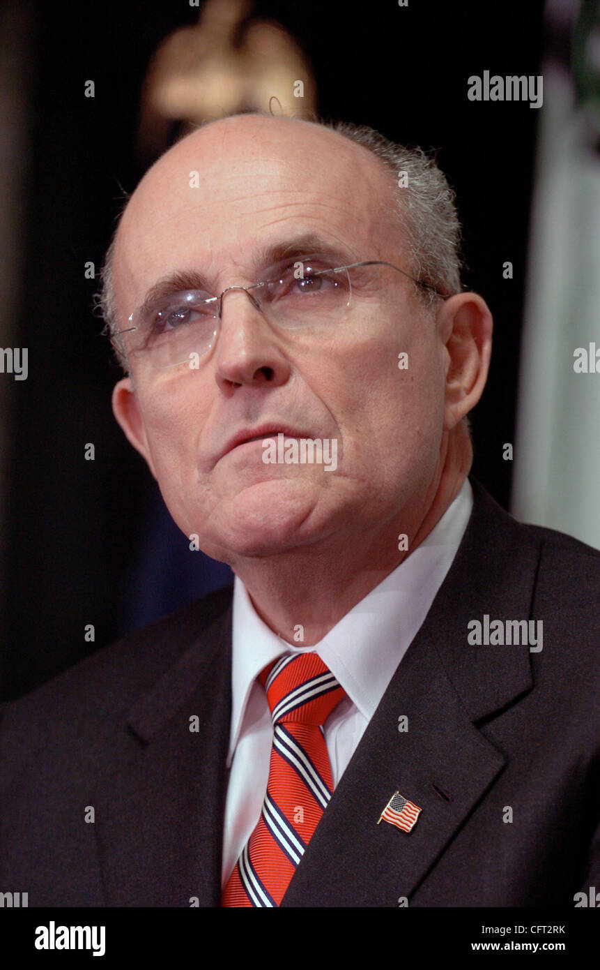 Former New York City Mayor Rudolph Giuliani is on hand at the Ladder 3 ...