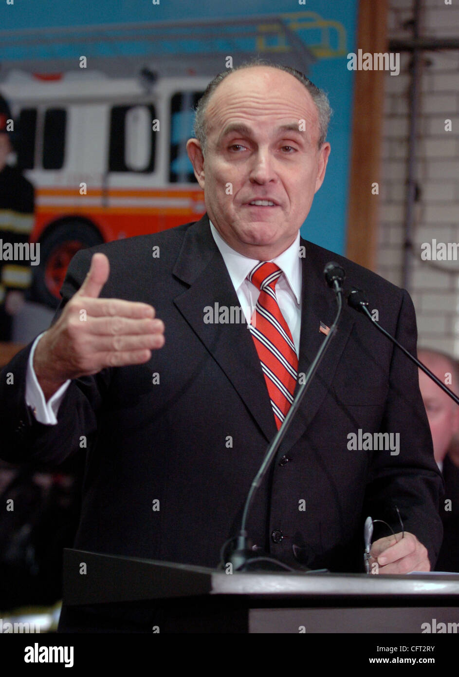 Former New York City Mayor Rudolph Giuliani speaks at the Ladder 3 ...