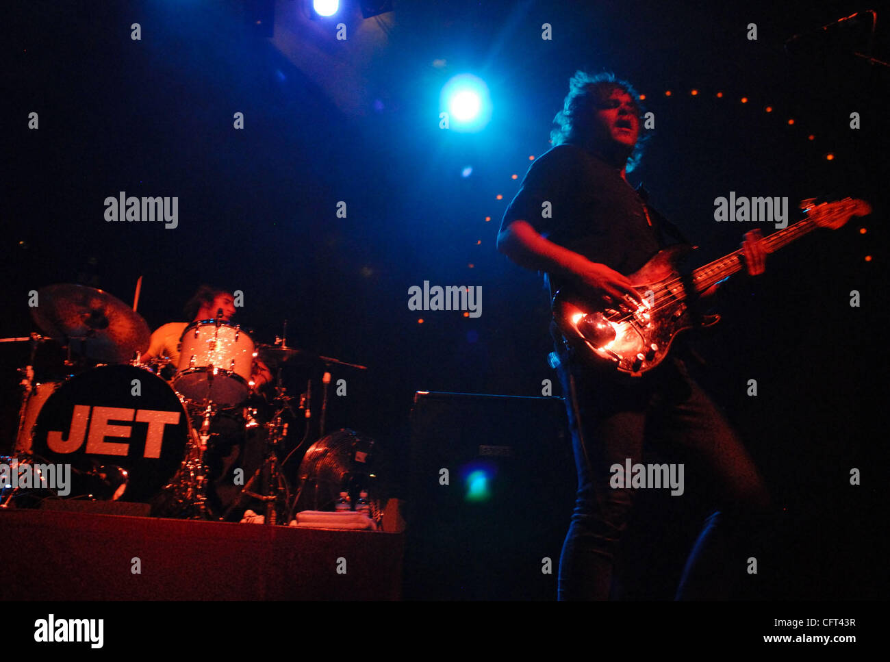 Mark Wilson, bassist for Jet, at the Crystal Ballroom in Portland, Ore ...