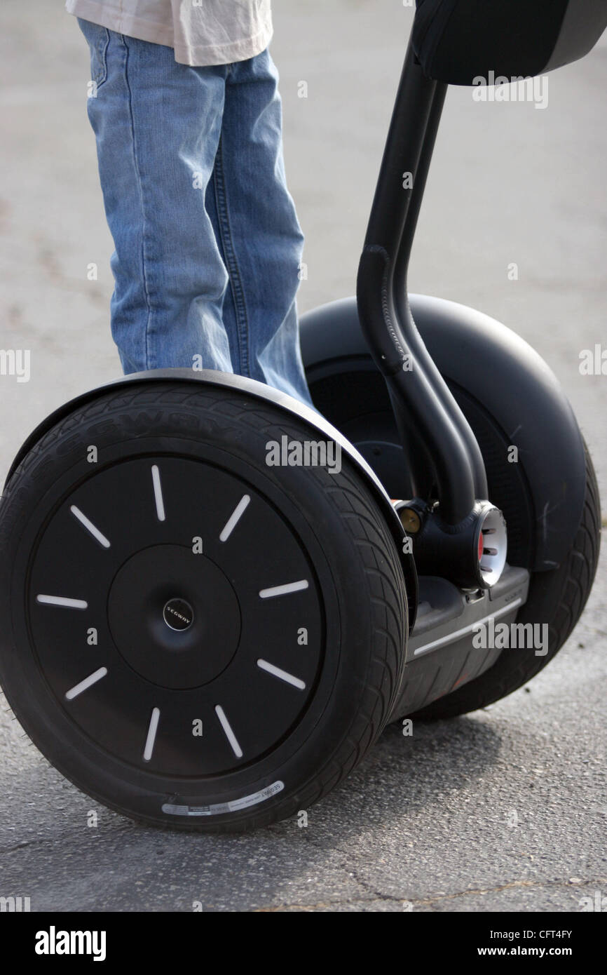 Dec 09, 2006; Santa Monica, CA, USA; A person riding on a Segway at the ...