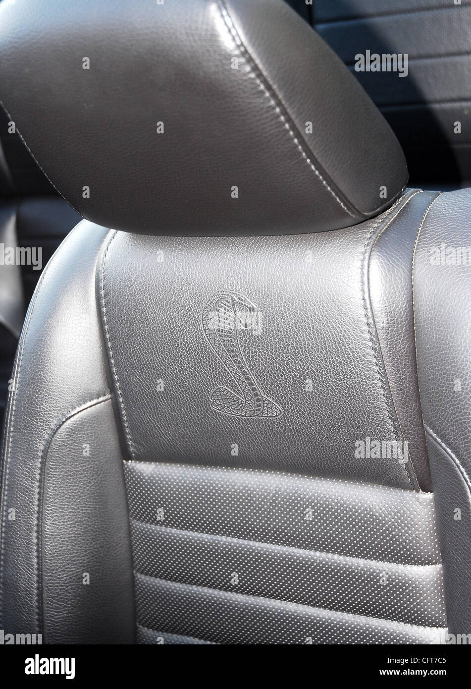 2007 Ford Shelby GT500 Mustang embossed Cobra seat back Stock Photo - Alamy