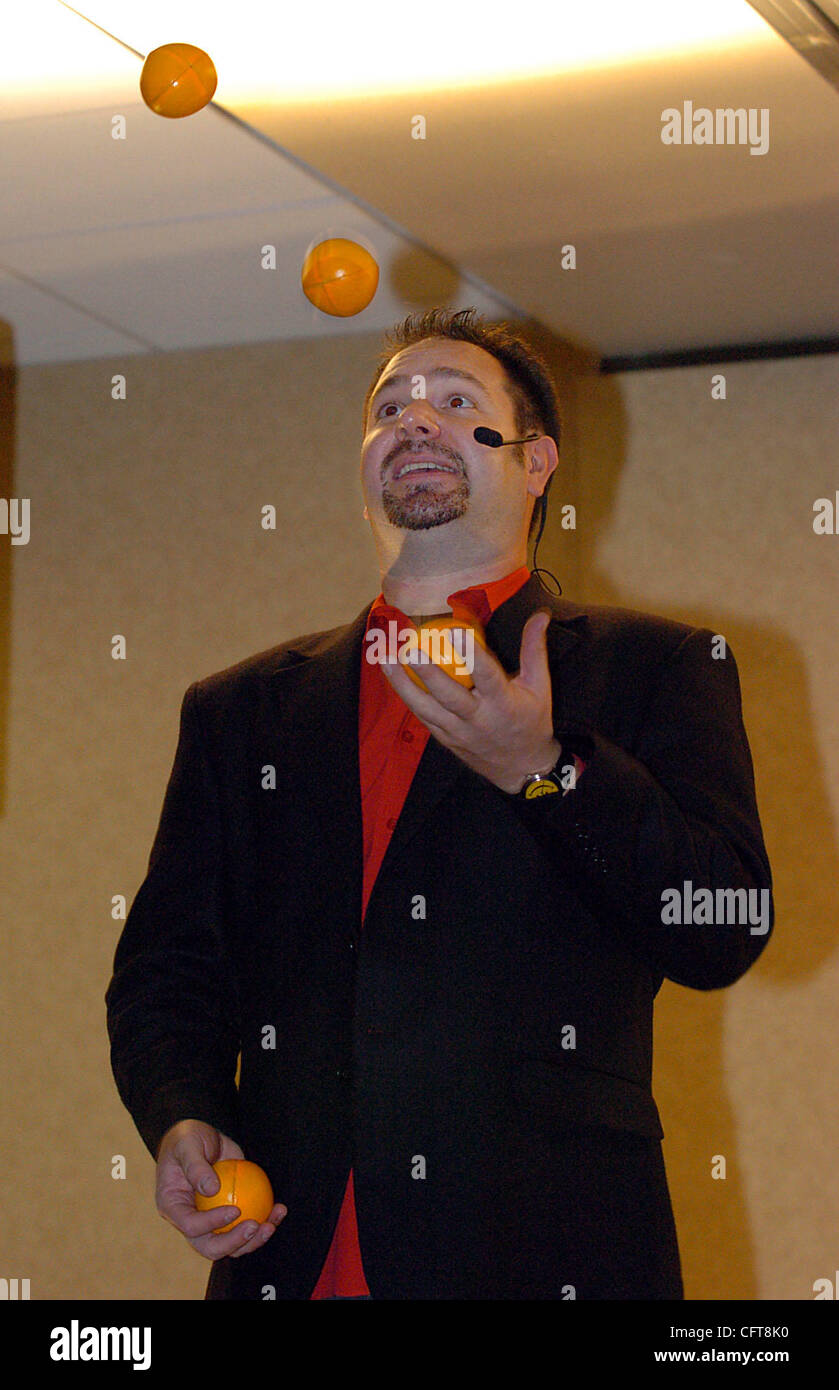 Magician Robert Strong juggles during a recent performance at the ...