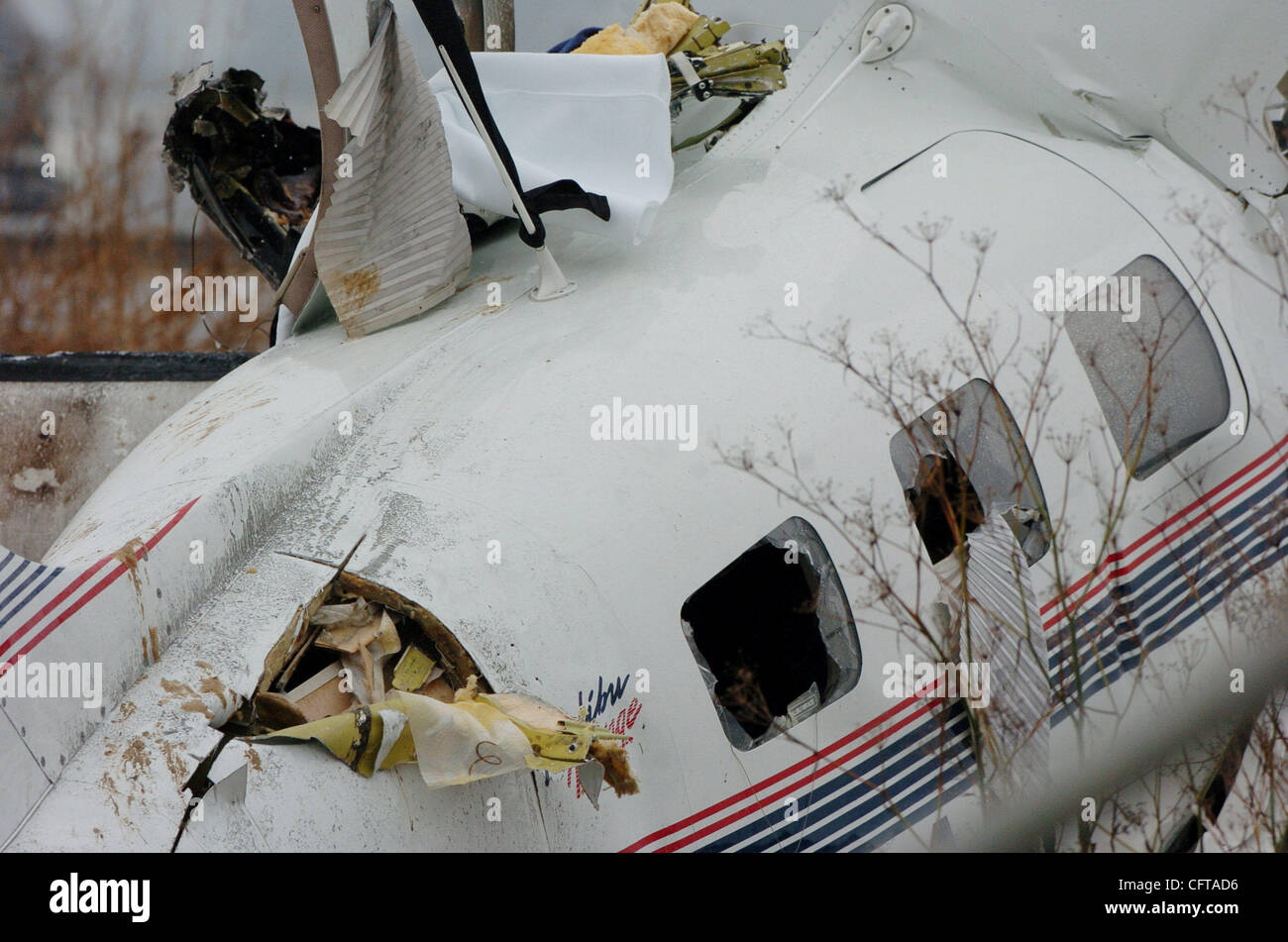 Wreckage of a single engine Piper Malibu plane which witnesses say ...