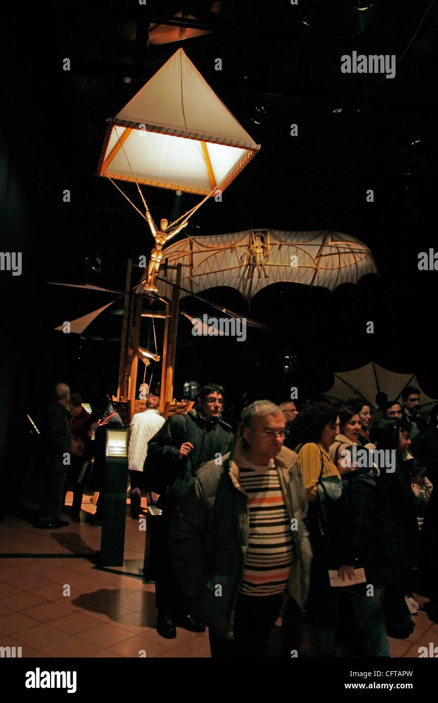 Life-size working models of Leonardo Da Vinci's inventions including ...