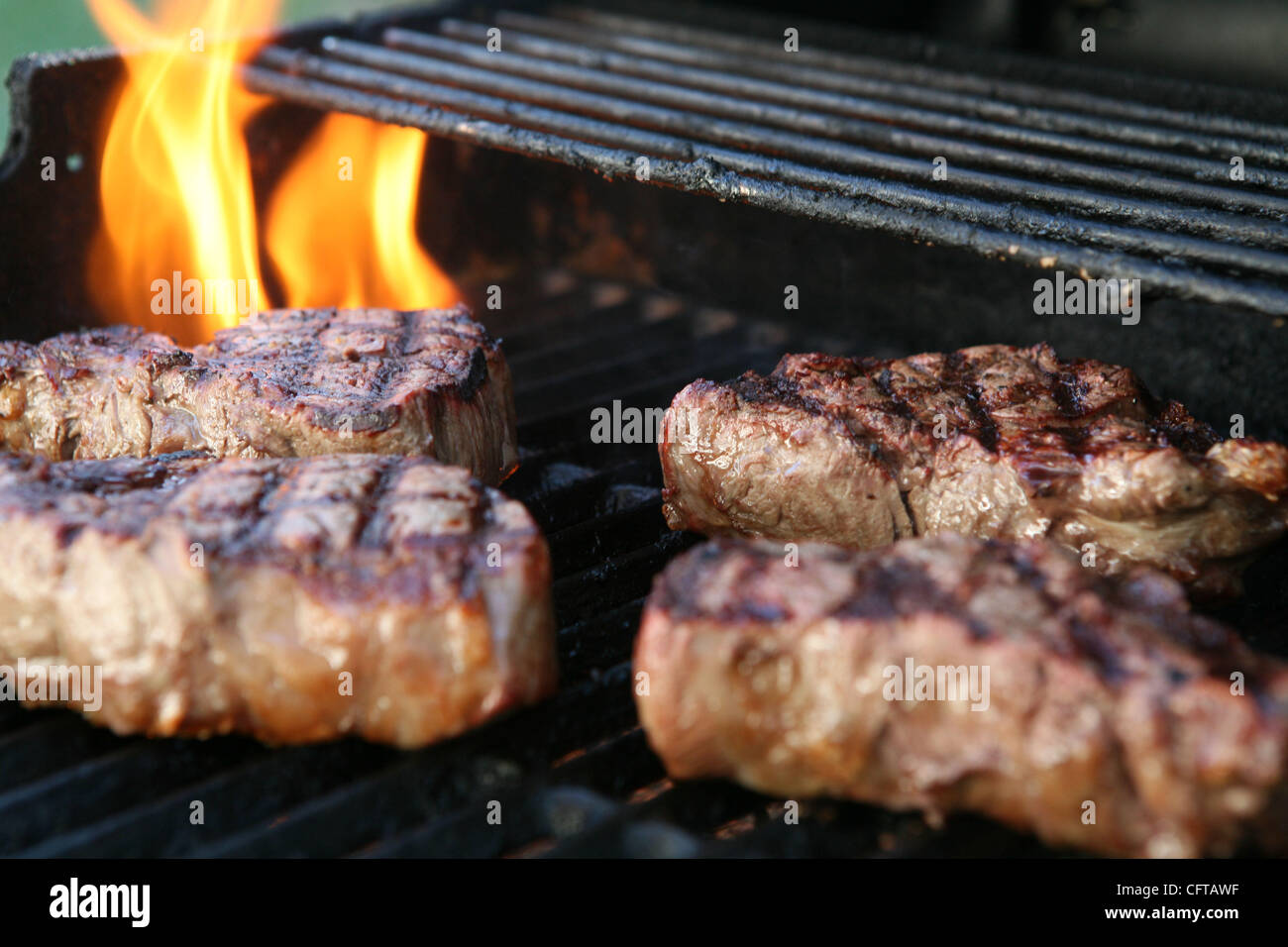 Dec 25, 2006; Los Angeles, CA, USA; Filet Mignon steaks on the grill ...