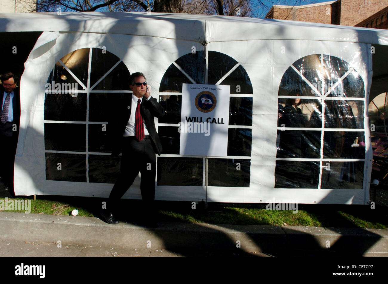 Napa, California District Attorney Gary Lieberman takes a private call ...