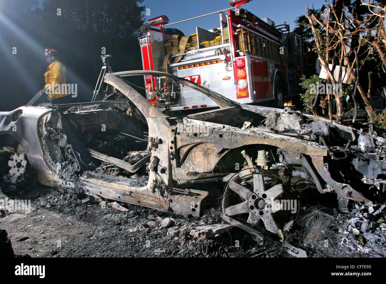 Jan 09, 2007; Malibu, CA, USA; The skeleton of a car, a Mercedes SL 500 ...