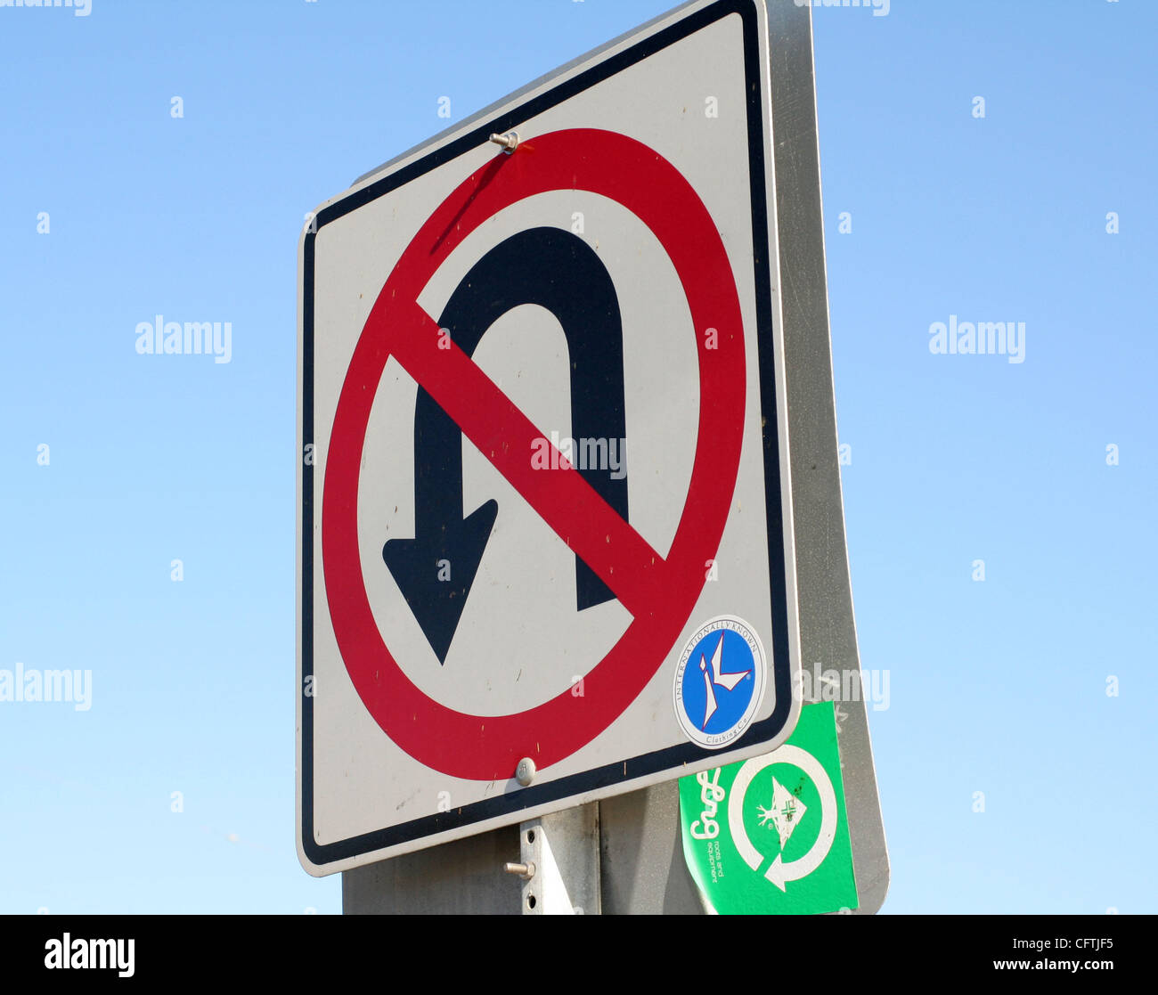 No u turn sign hi-res stock photography and images - Alamy