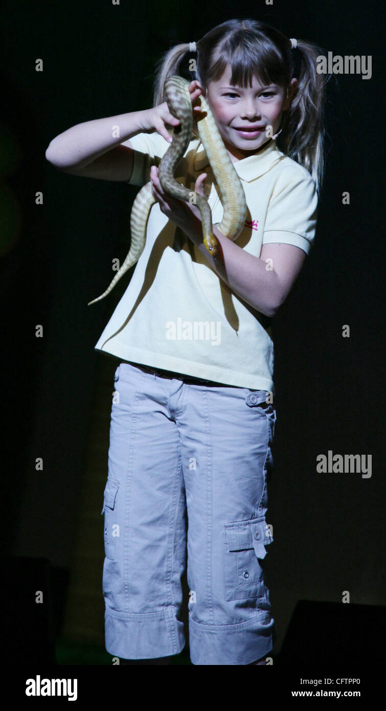 Jan 20, 2007; New York, NY, USA; BINDI IRWIN shows a snake during the ...