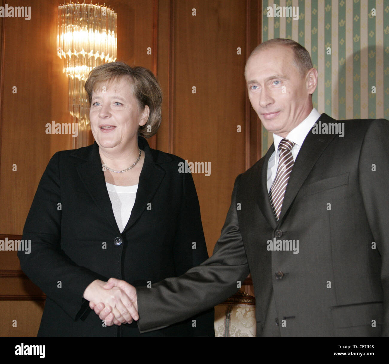 President Vladimir Putin and German Chancellor Angela Merkel had talks ...